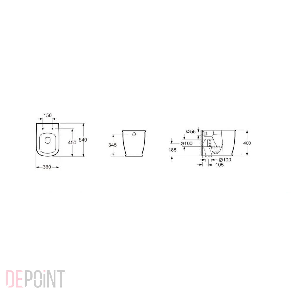 ᐉ Напольный унитаз Devit Afina с сиденьем Soft Close (3030150) Купить в Киеве с доставкой по Украине